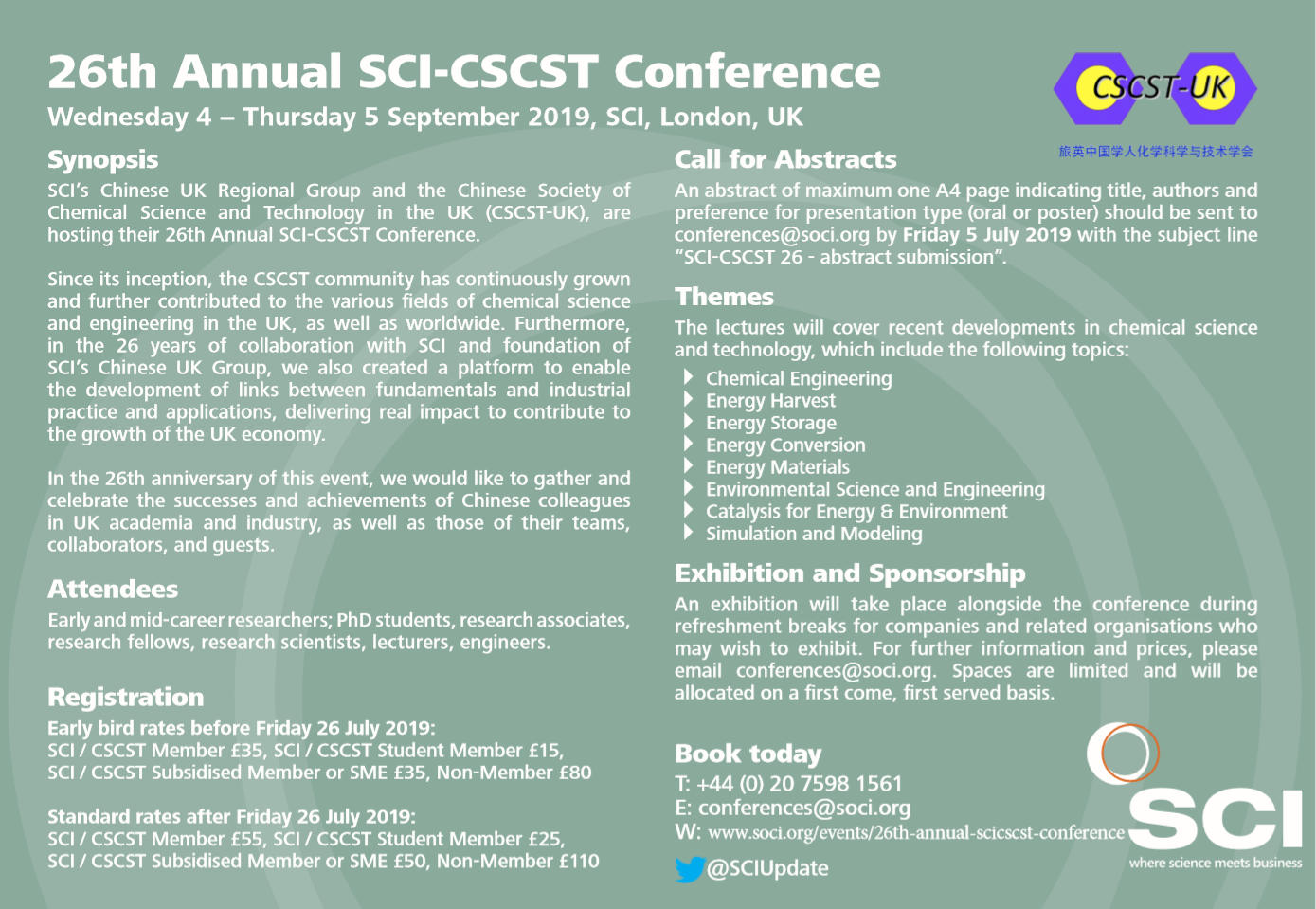 Biofpr :: Event :: 26th Annual SCI-CSCST Conference